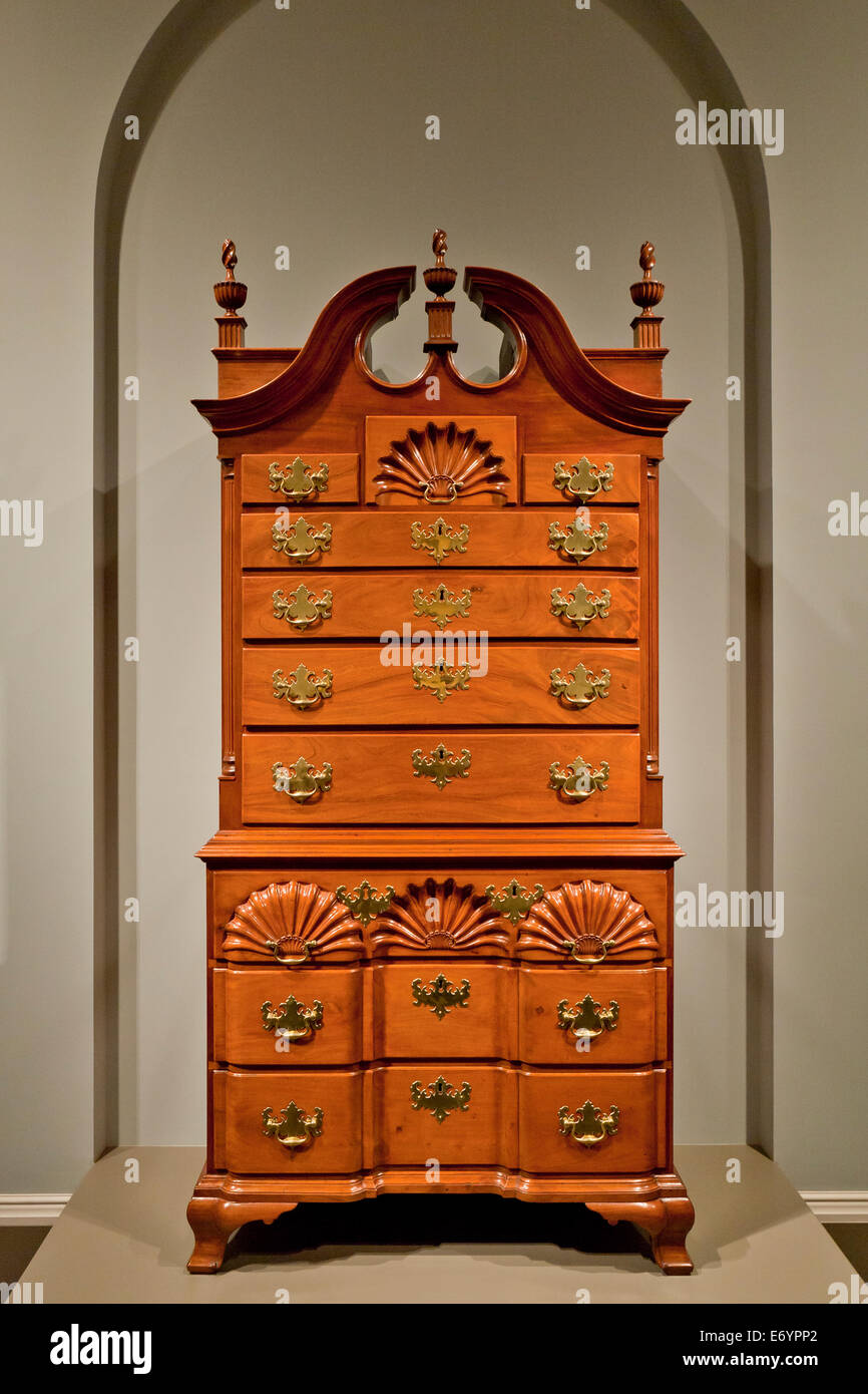 Mahogany chest-on-chest (Mahogany wood furniture) - 1775 Stock Photo ...