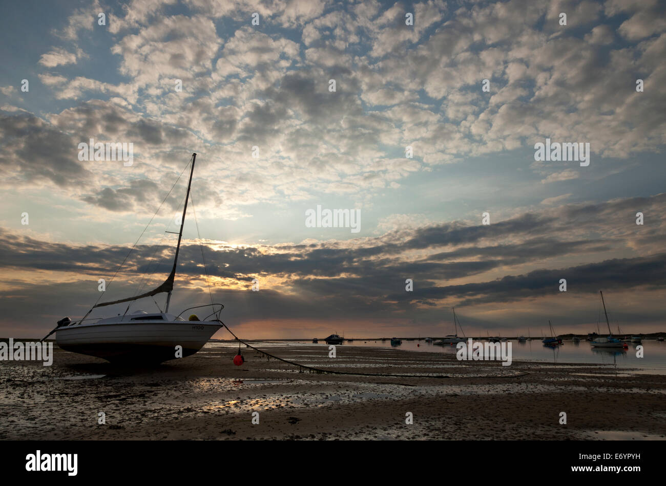 Sunset at Morston Quay, Norfolk, England, UK Stock Photo - Alamy