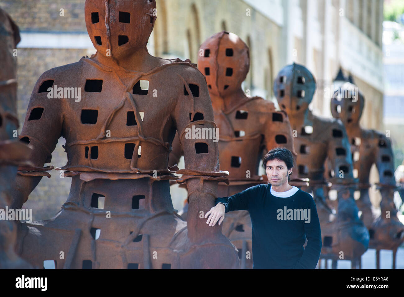 London, UK. 2nd Sept, 2014. Artist Xavier Mascaró poses next to his ...