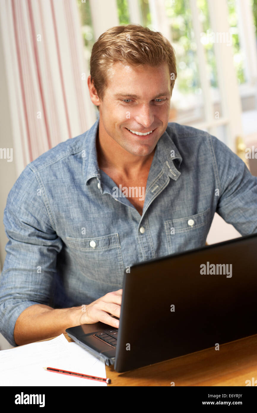 Man working in home office Stock Photo - Alamy