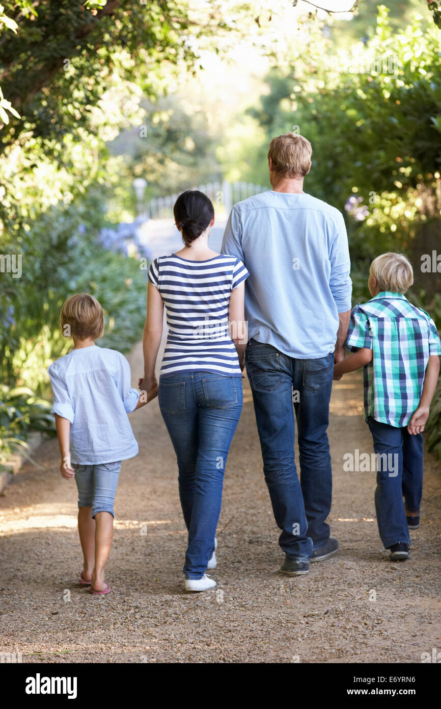 Family on country walk Stock Photo - Alamy