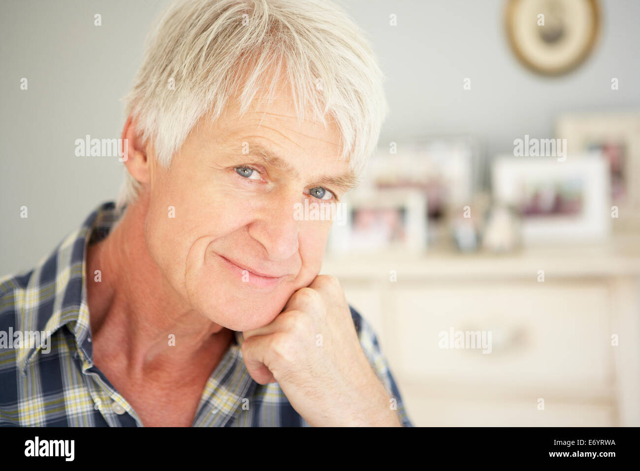 Senior man at home Stock Photo - Alamy