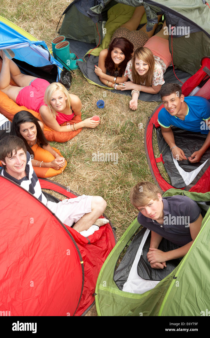 Young people on camping trip Stock Photo - Alamy