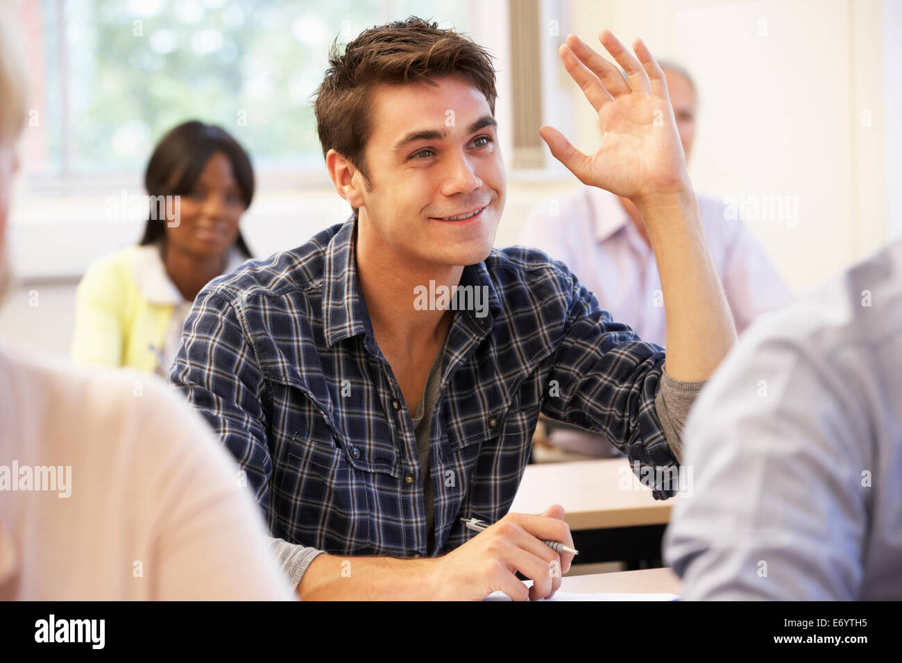 Student in class Stock Photo - Alamy