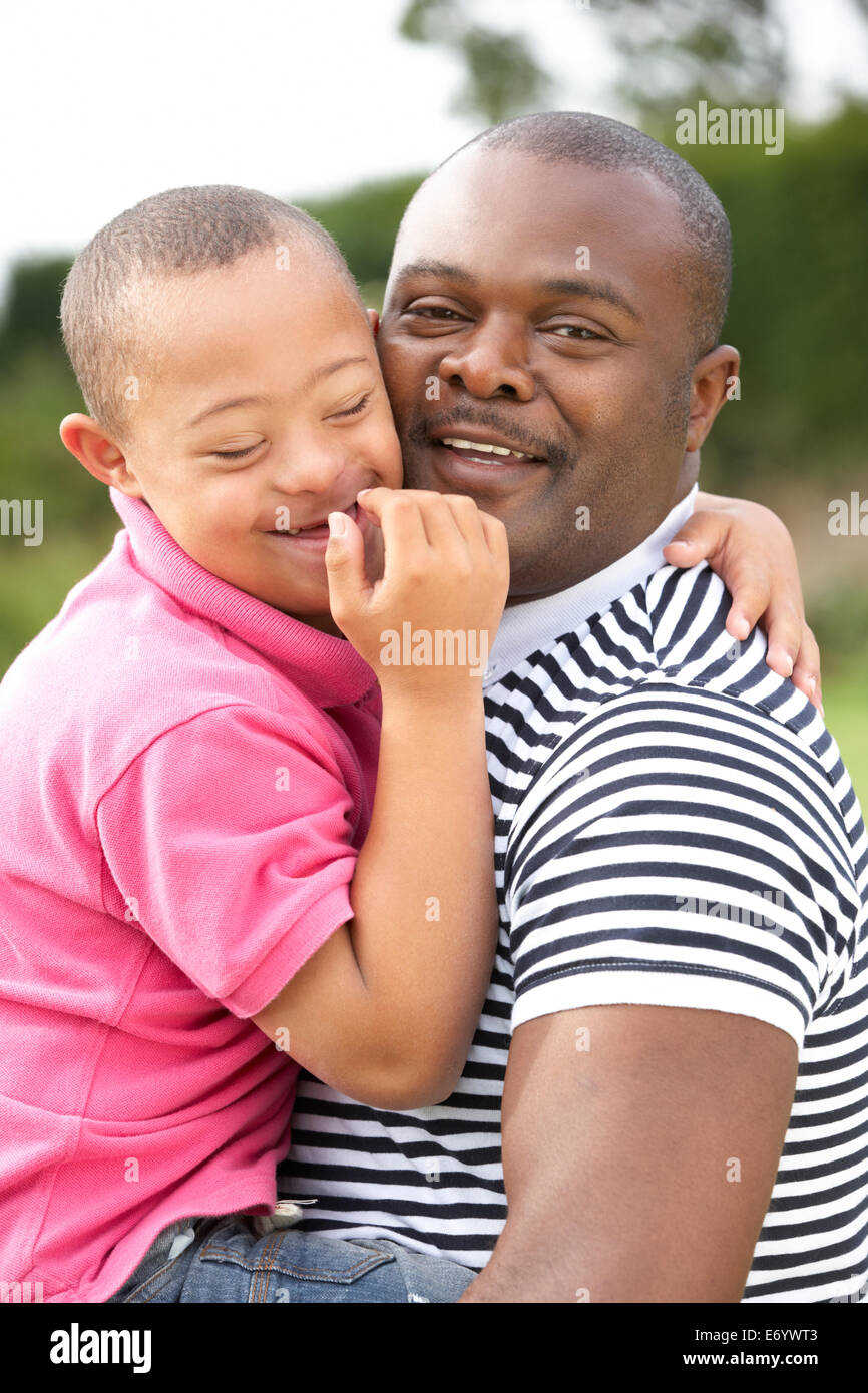 Father with Downs Syndrome son Stock Photo - Alamy