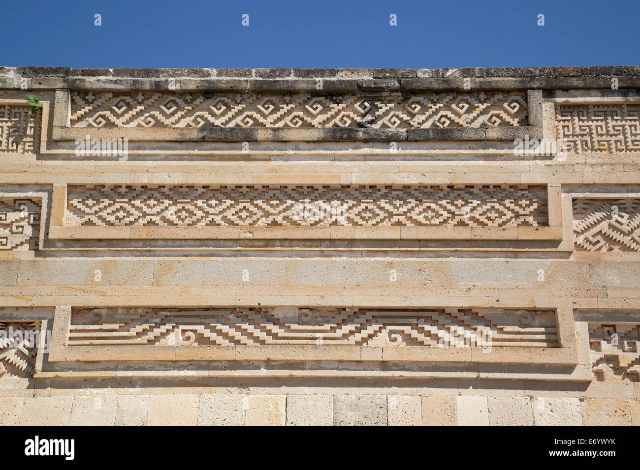 Mexico, Oaxaca, San Pablo de Mitla, Mitla Archaeological Site, walls of ...