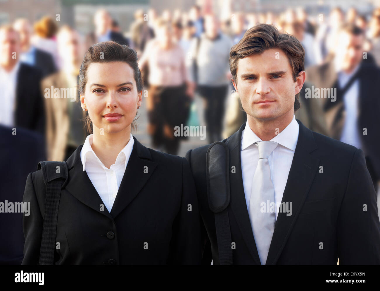 Business commuters in crowd Stock Photo - Alamy