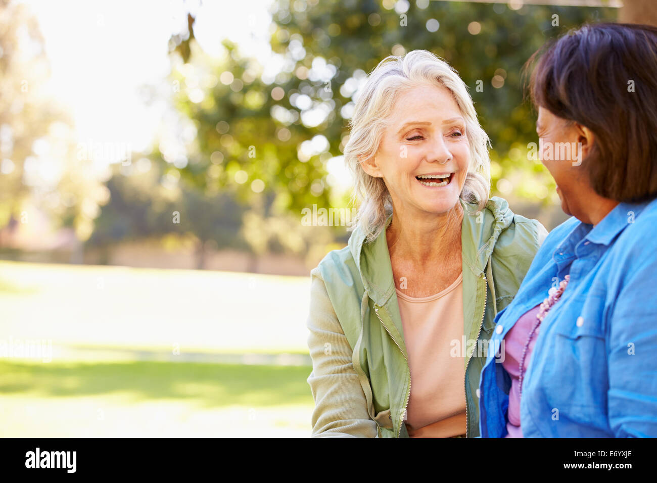 Female senior talking hi-res stock photography and images - Alamy