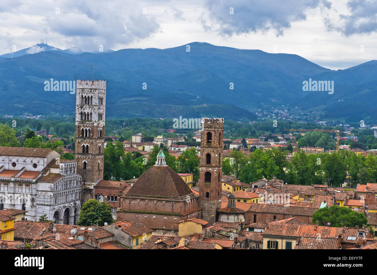 Aerial view lucca tuscany medieval hi-res stock photography and images ...