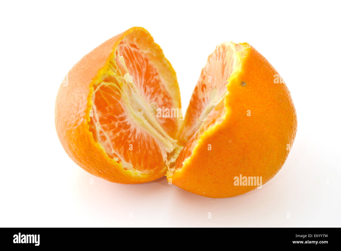 Peeled orange fruit isolated on white Stock Photo - Alamy