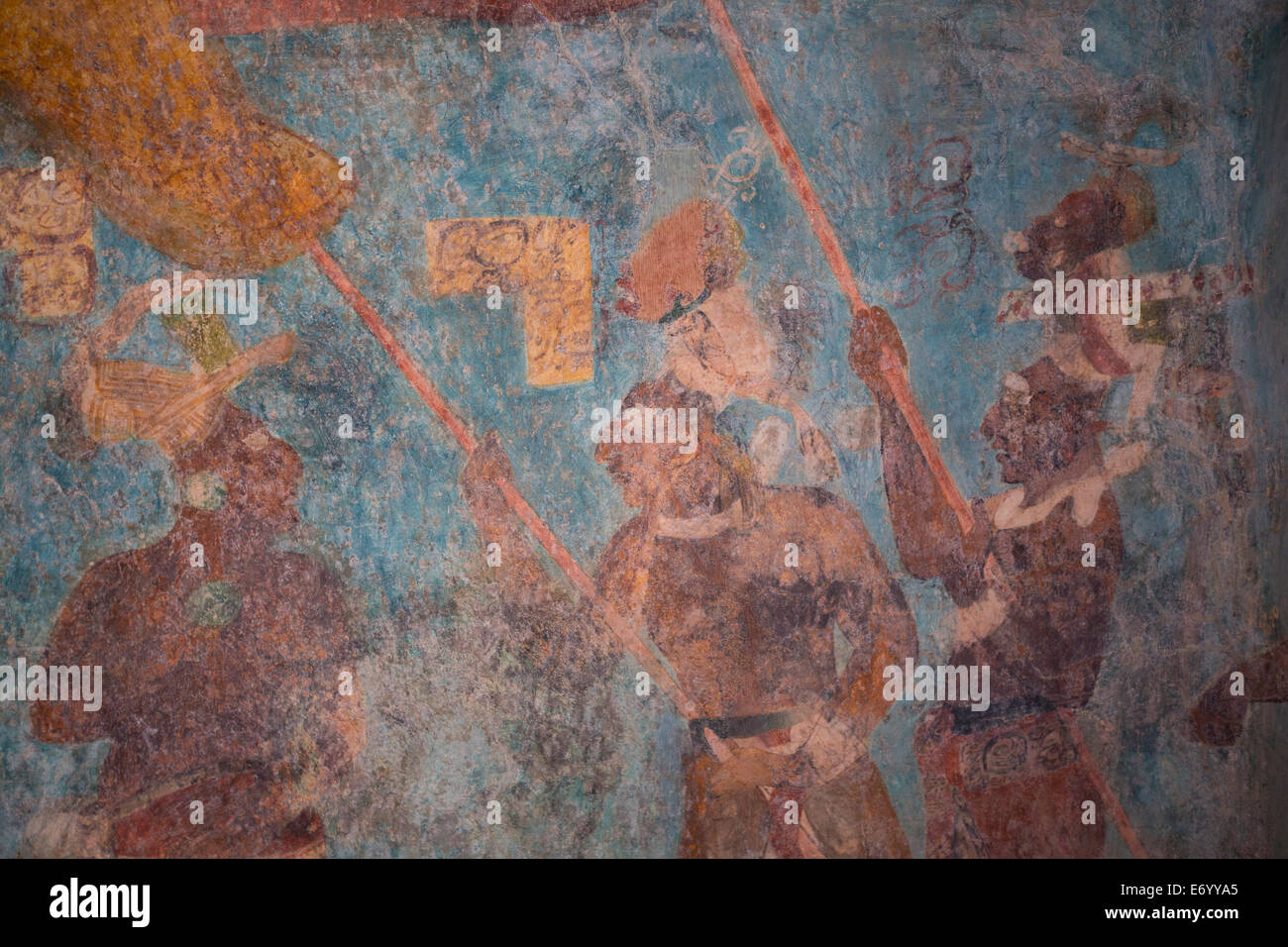 Mexico, Chiapas, Bonampak, Mayan Archaeological site, Building 1 ...