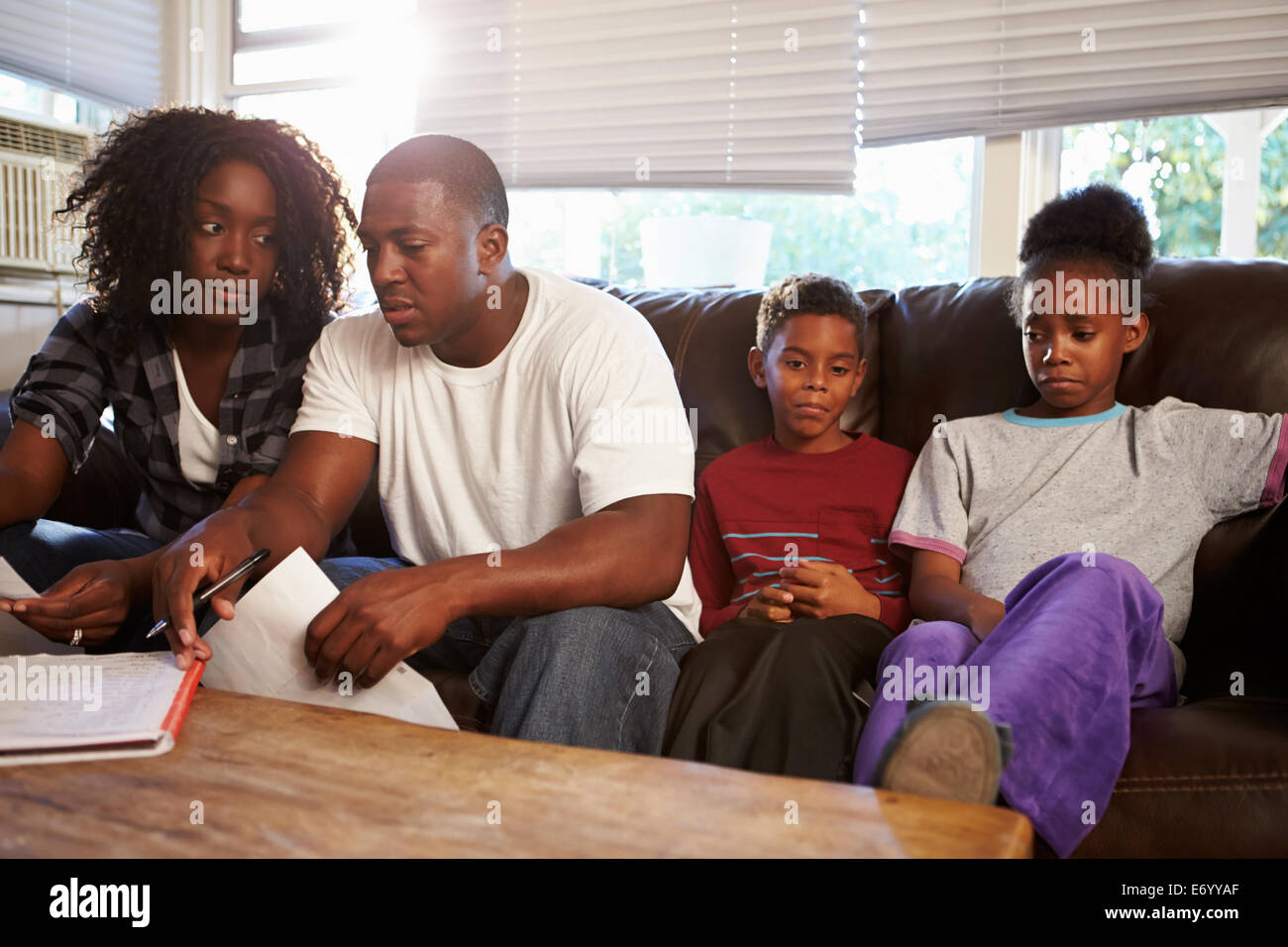 Unhappy Black Family