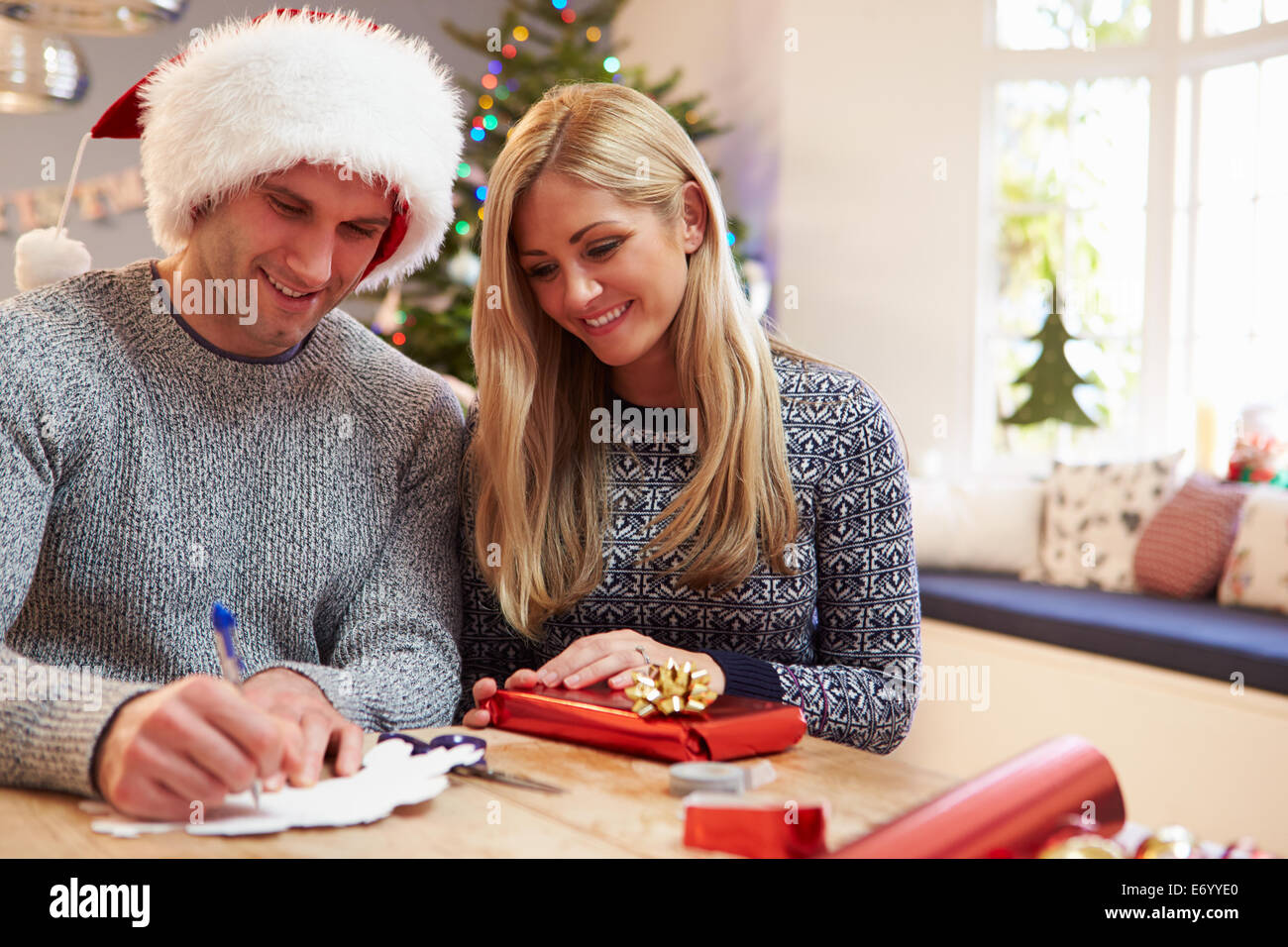 Santa hat christmas gifts hi-res stock photography and images - Alamy
