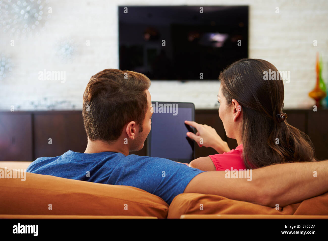 Rear view sitting at computer hi-res stock photography and images - Alamy