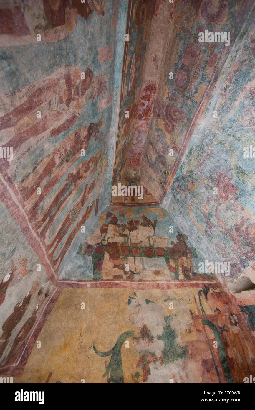 Mexico, Chiapas, Bonampak, Mayan Archaeological site, Building 1, Room ...