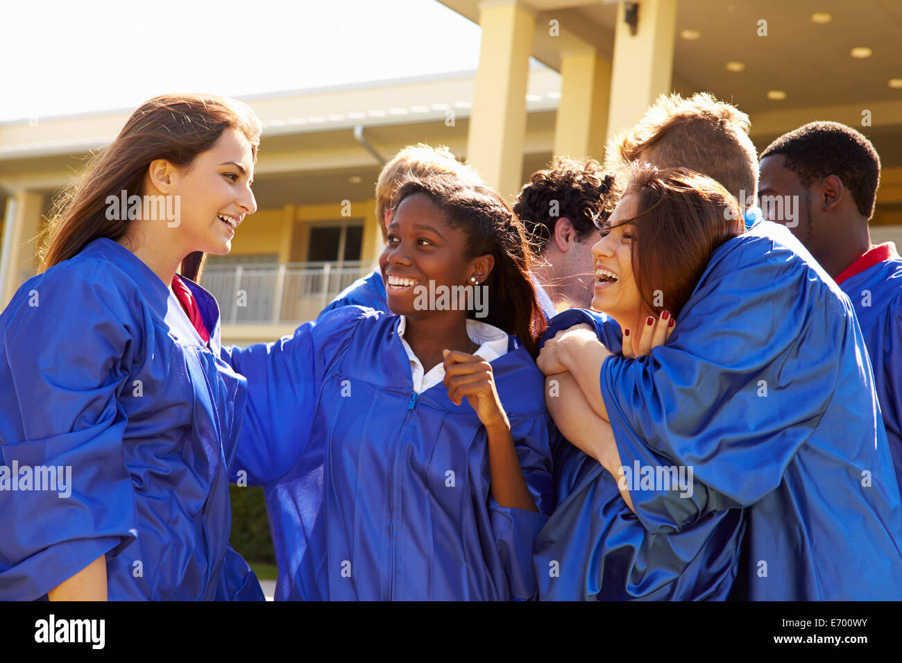 Group Of High School Students Celebrating Graduation Stock Photo - Alamy