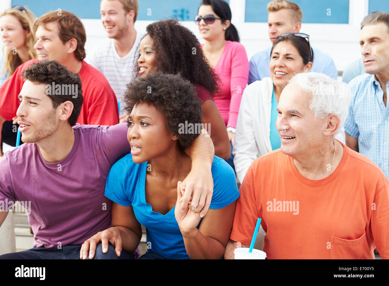 Crowd Of Spectators Watching Outdoor Sports Event Stock Photo - Alamy