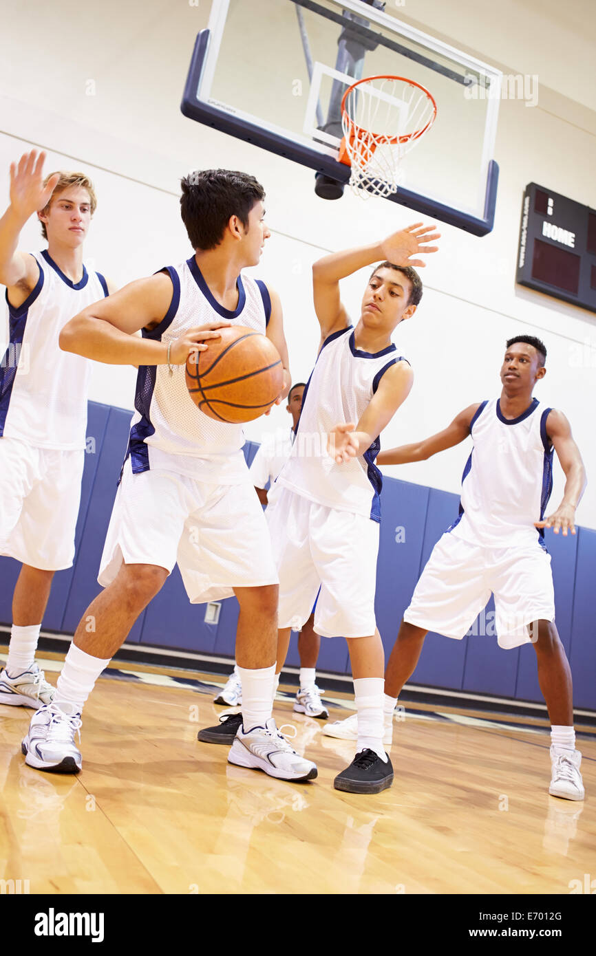 Male High School Basketball Team Playing Game Stock Photo - Alamy