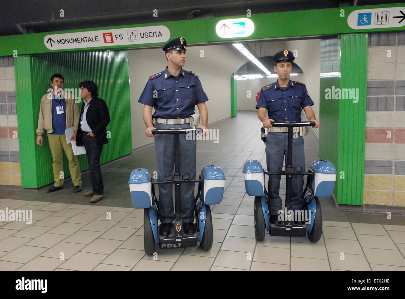 Milan (Italy), suburban railways, Garibaldi station, police in security ...
