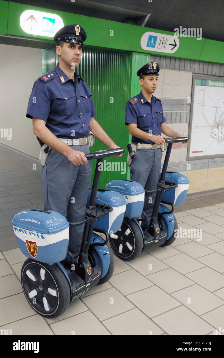 Milan (Italy), suburban railways, Garibaldi station, police in security ...