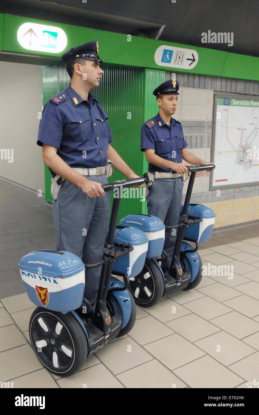 Milan (Italy), suburban railways, Garibaldi station, police in security ...