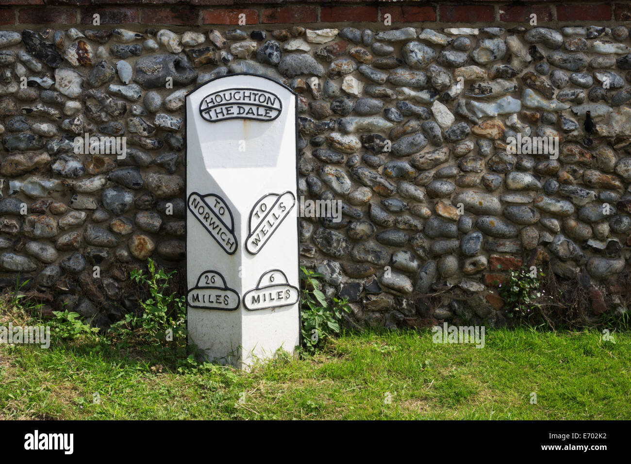 Old milestone at Houghton the Dale, in Norfolk, England Stock Photo - Alamy