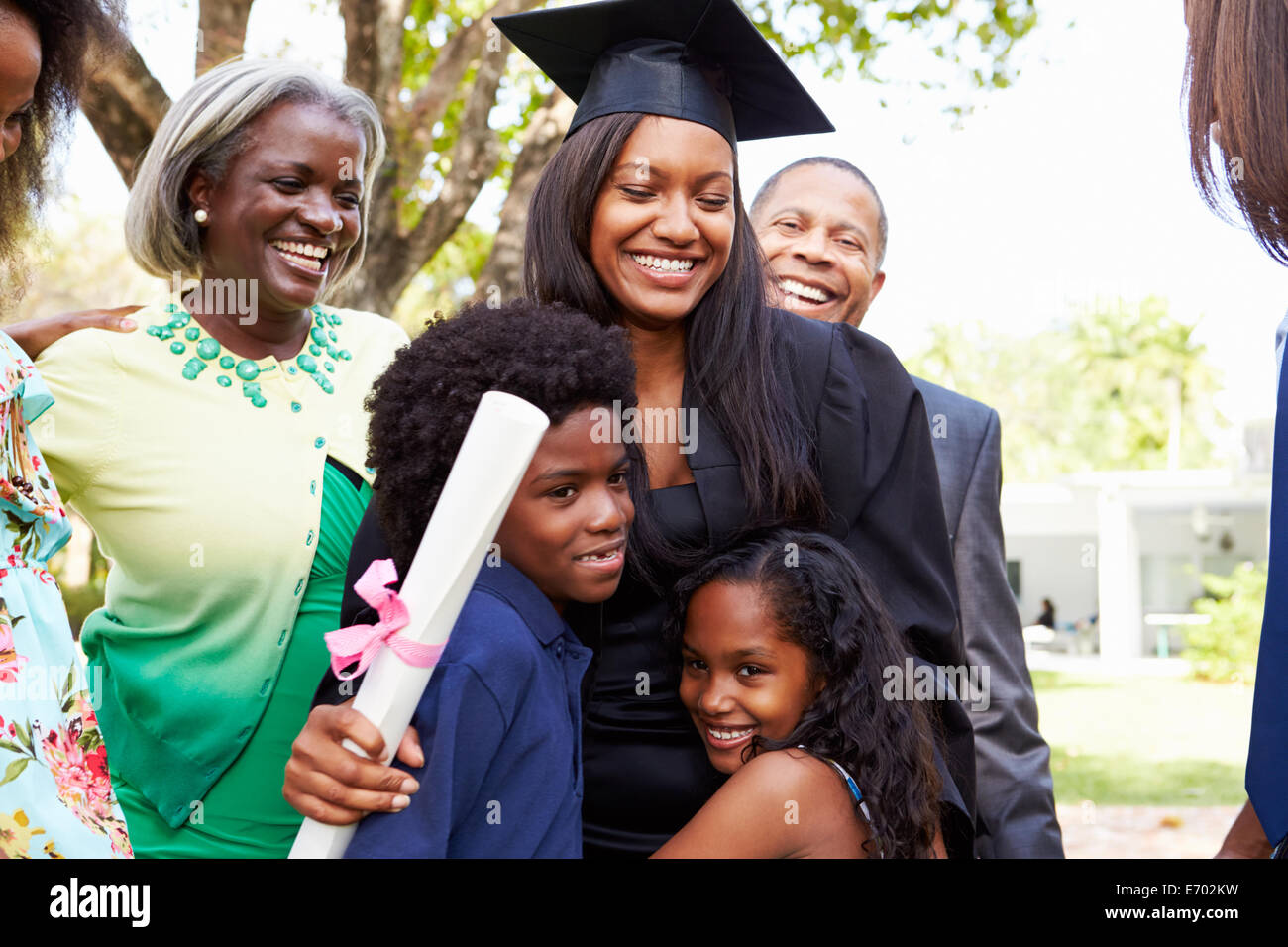 African American Student Celebrates Graduation Stock Photo - Alamy