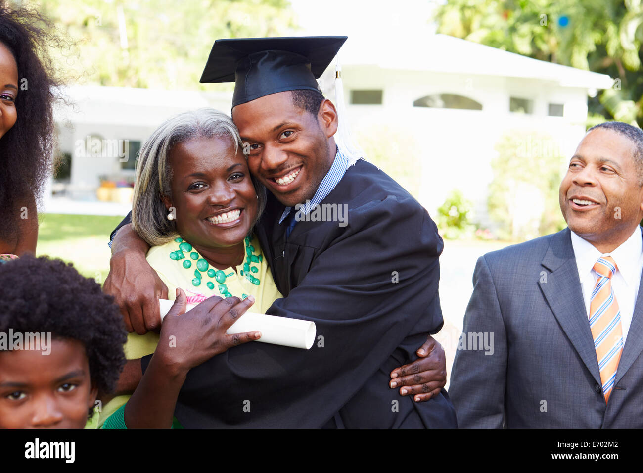 African american family son graduation hi-res stock photography and ...
