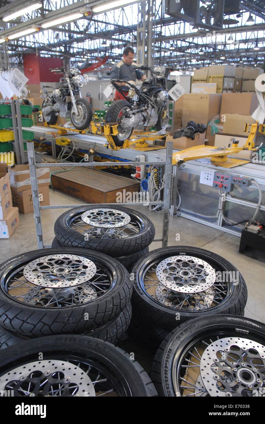 Motoguzzi motorcycle factory in Mandello Lario (Italy Stock Photo - Alamy