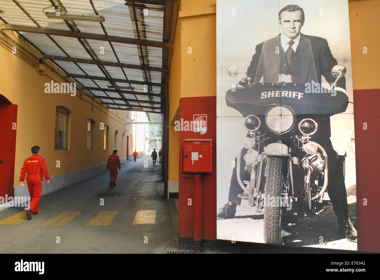 entrance of Motoguzzi motorcycle factory in Mandello Lario (Italy Stock ...
