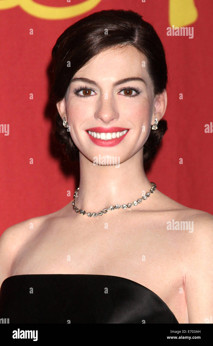 A waxwork figure of actress Anne Hathaway is unveiled at Madame ...