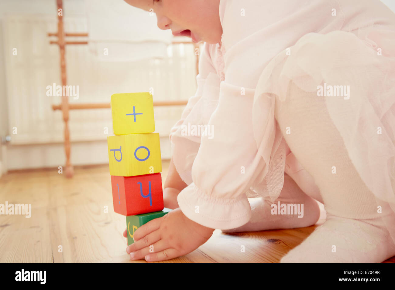 Cropped shot of baby girl building stack with building blocks Stock ...