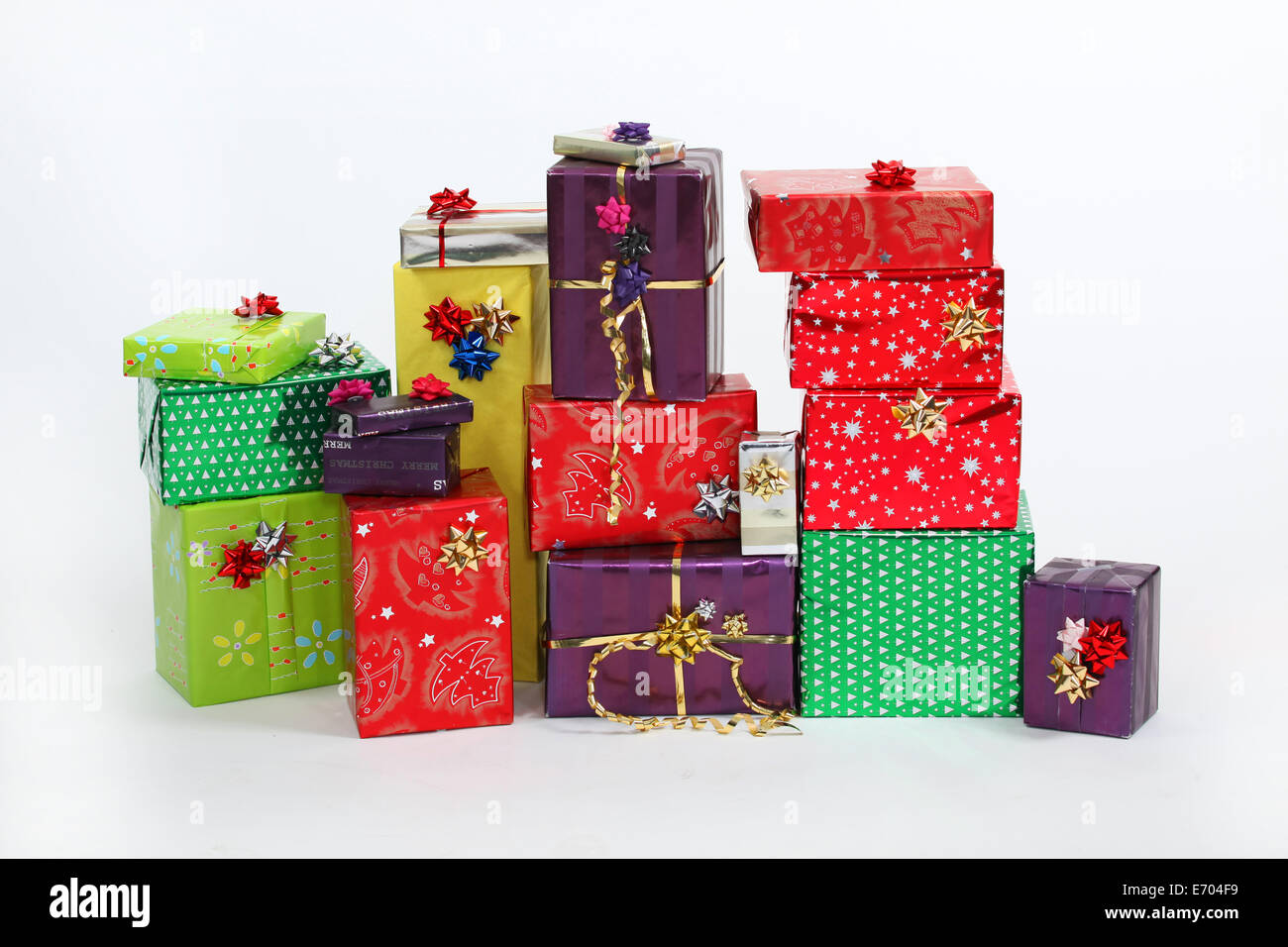 Christmas gifts stacked wrapping hi-res stock photography and images ...