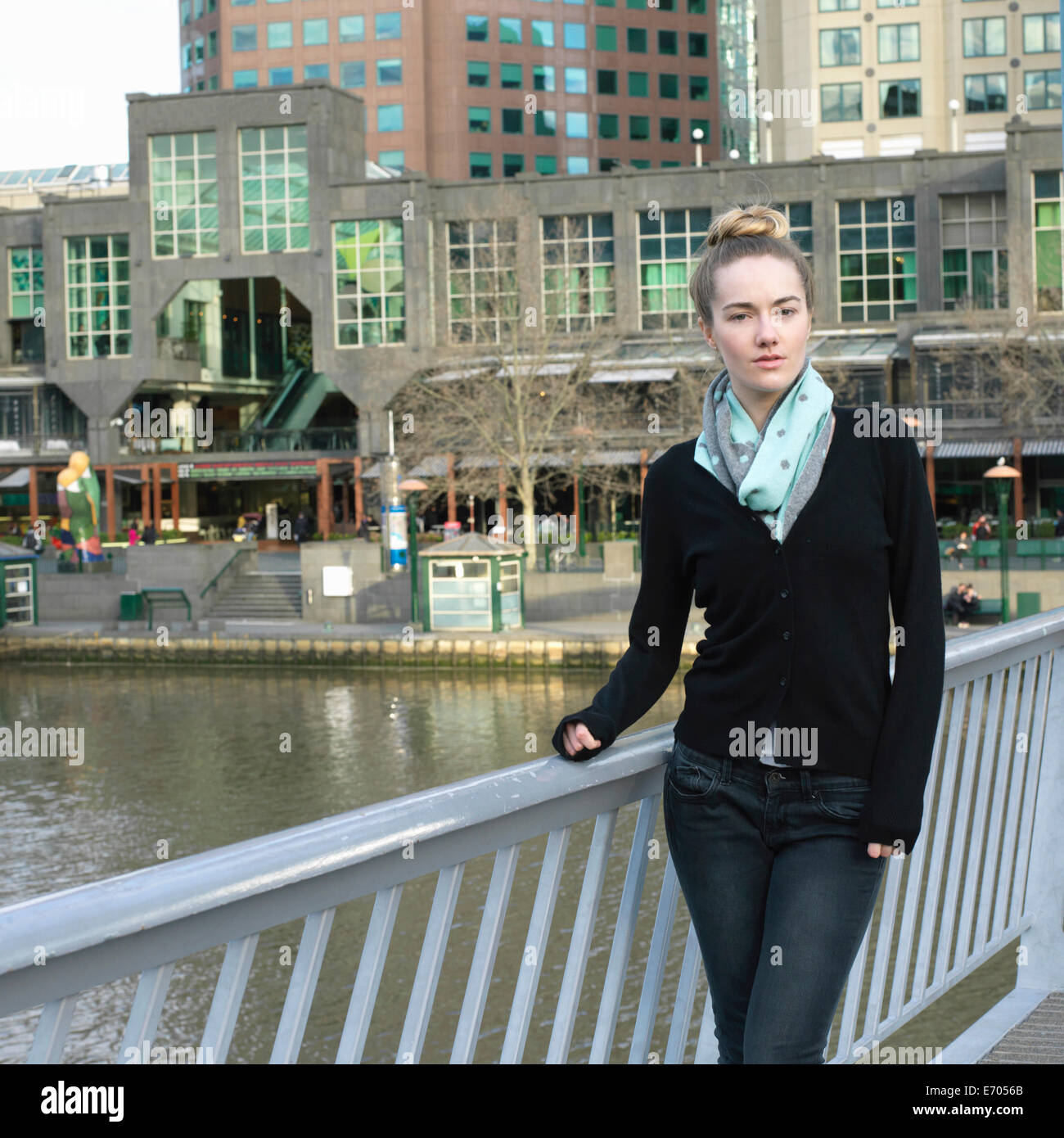 Woman young bridge stands hi-res stock photography and images - Alamy