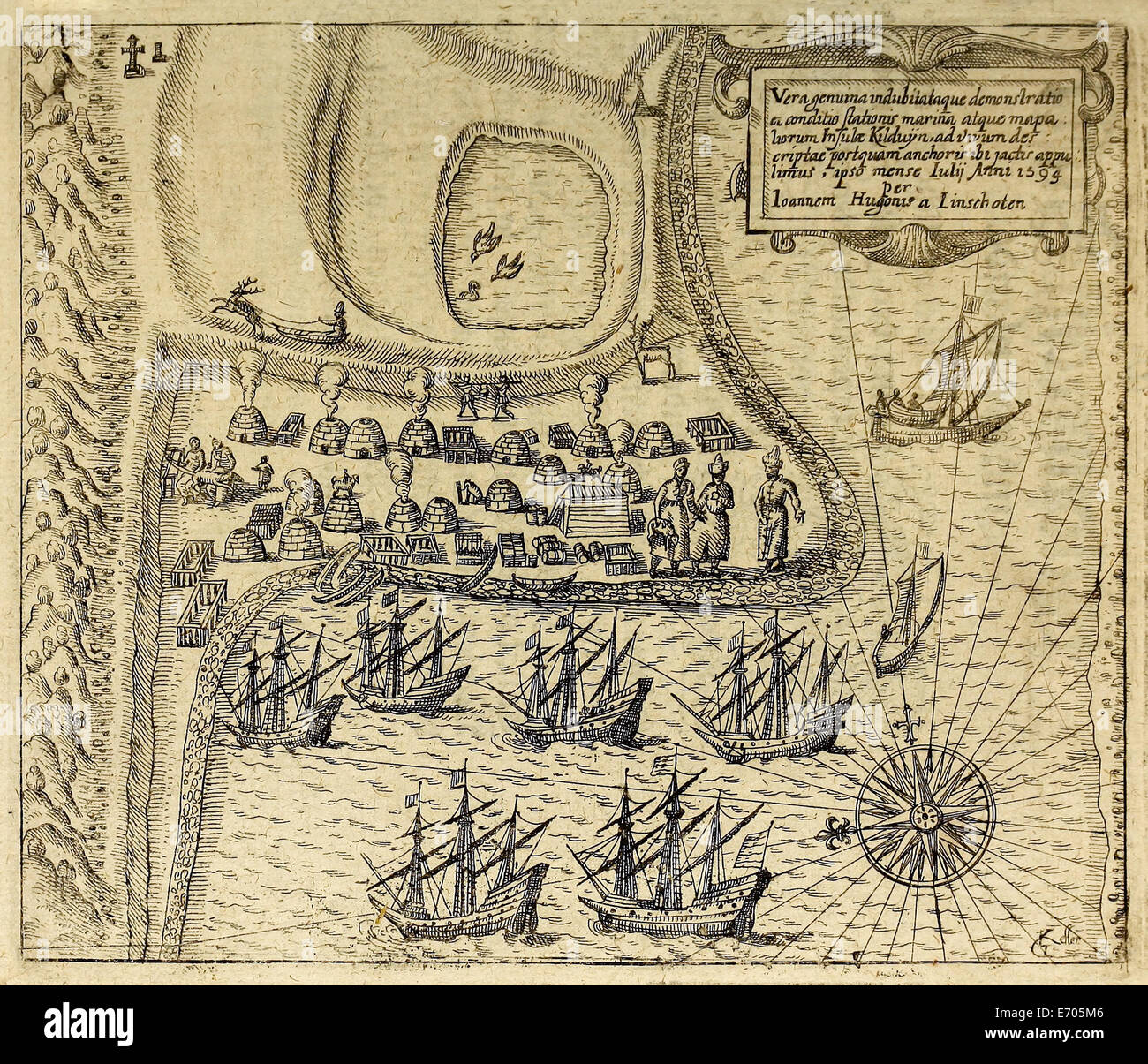 Kildin Island, Illustration from "Zwölffte Schiffahrt Oder Kurtze ...