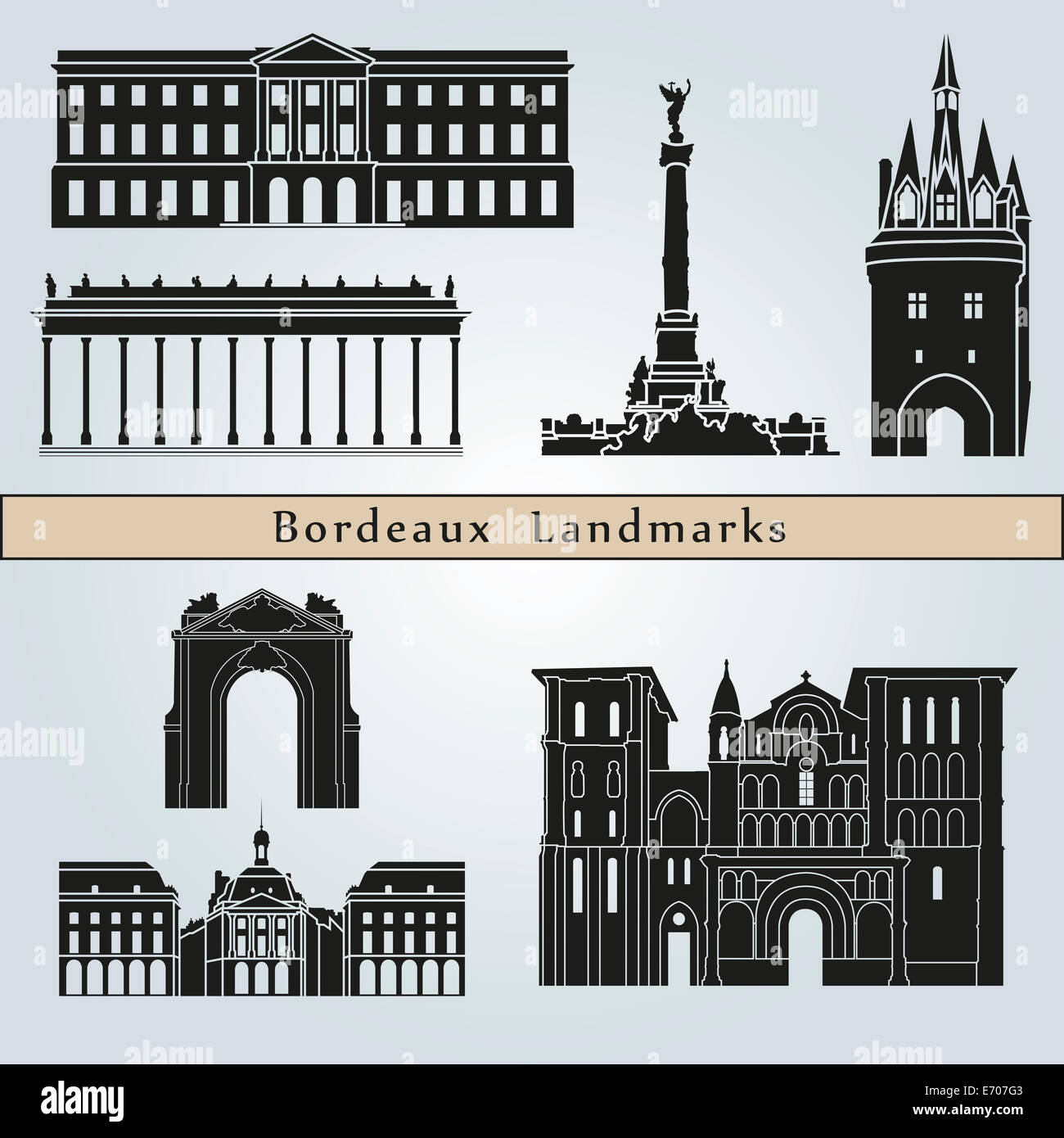 Bordeaux landmarks and monuments Stock Photo - Alamy