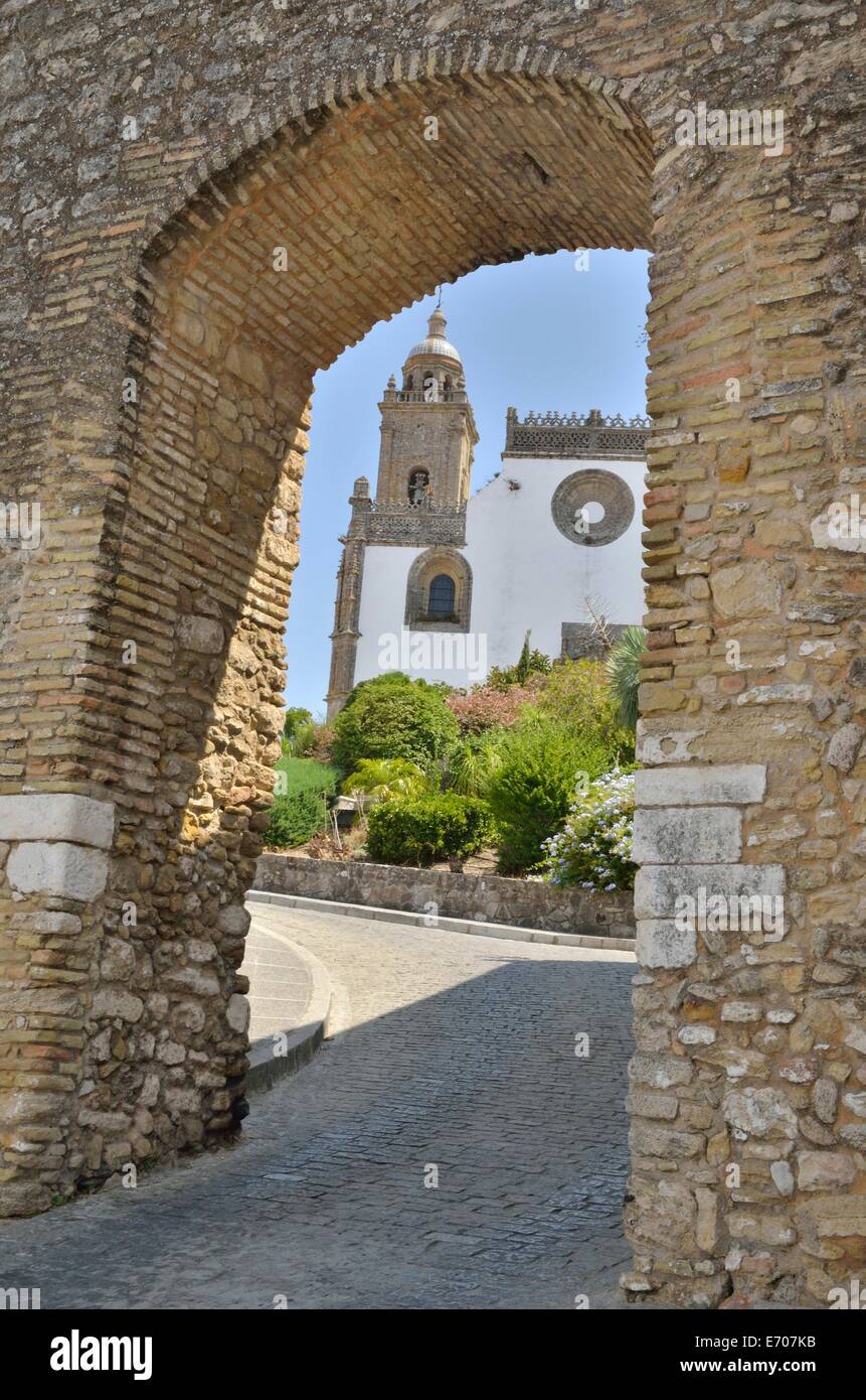 Old arch in the villlage of Medina Sidonia, a white town of the ...