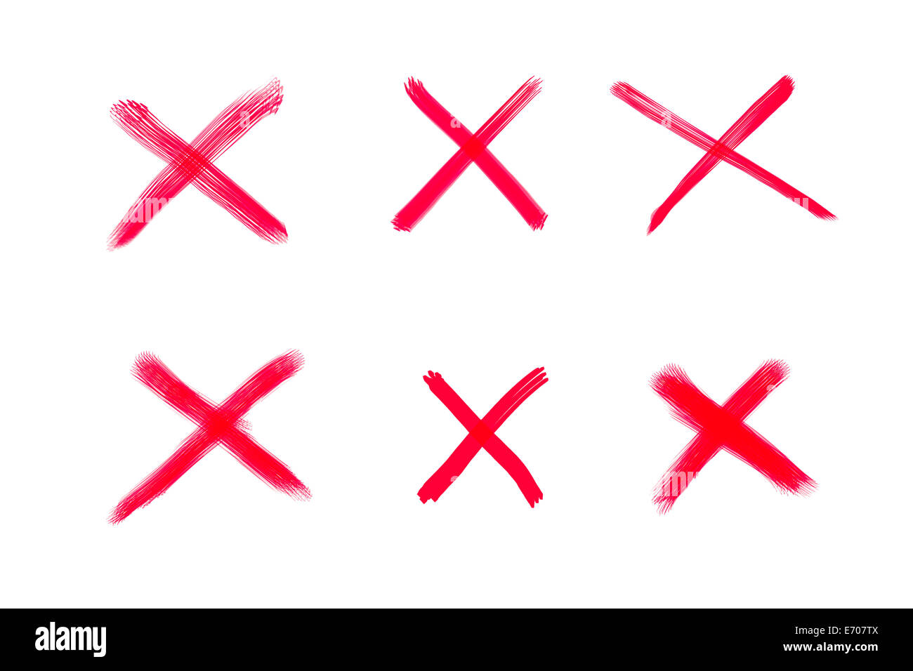 Variations of red cross symbols for mathematic operations, isolated on ...