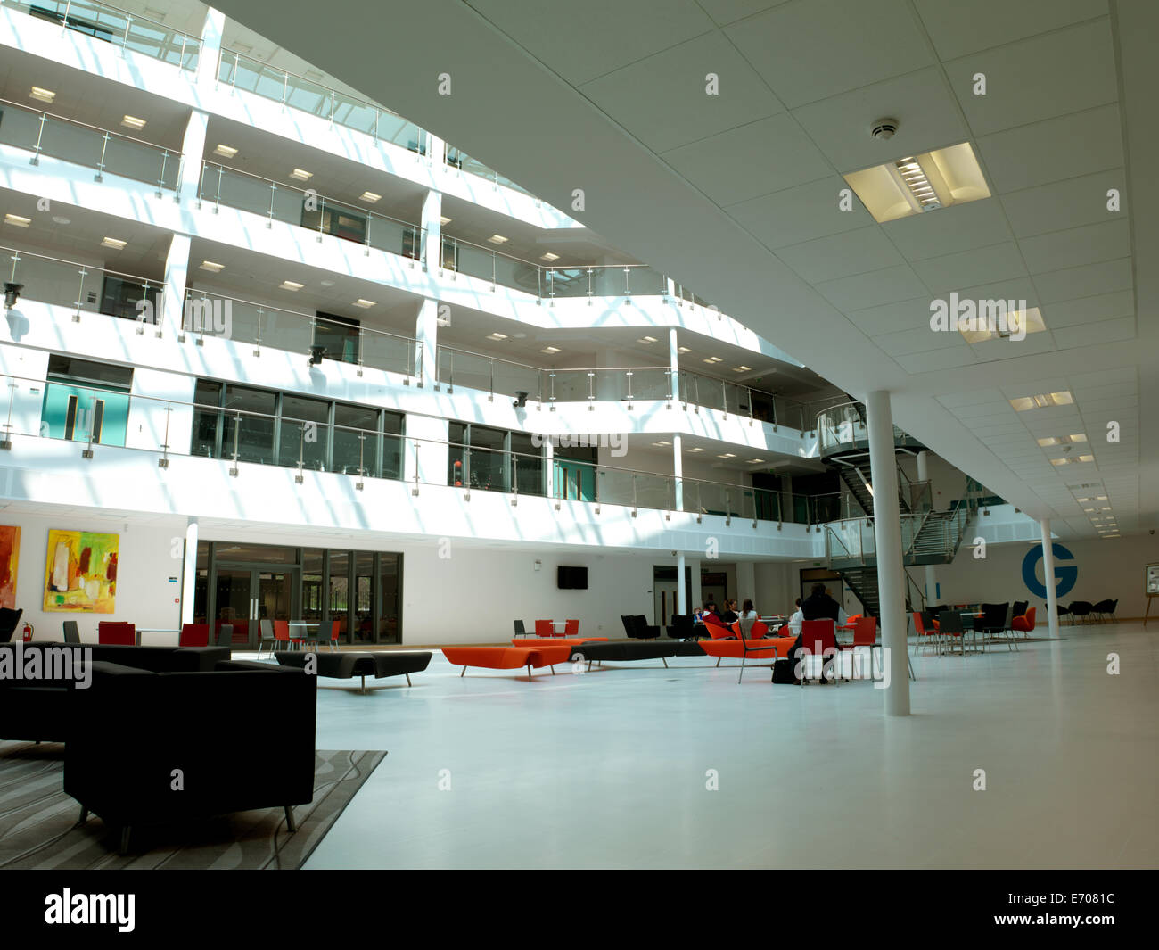Modern college building atrium, Hastings, UK Stock Photo - Alamy