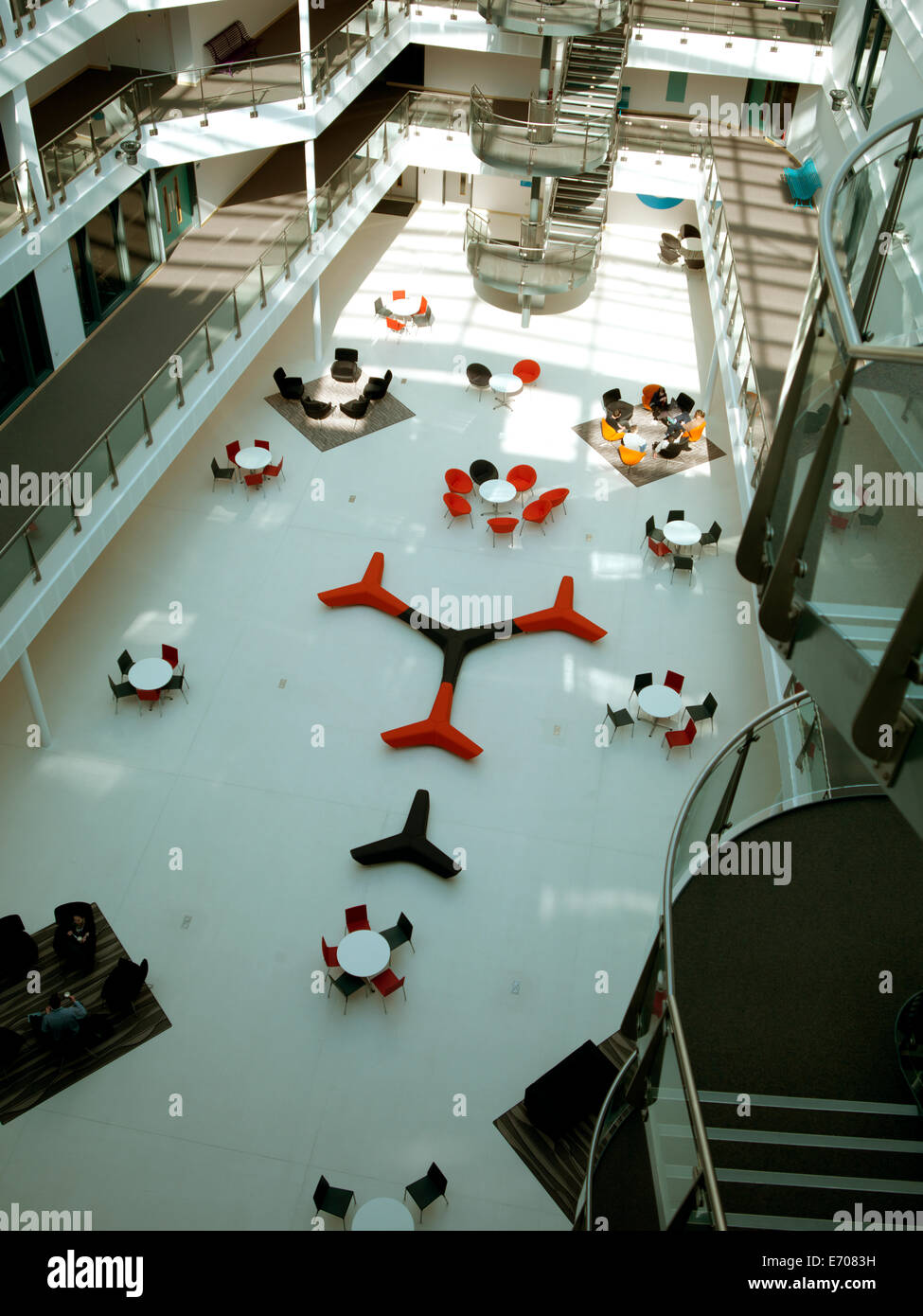 Modern college building atrium, Hastings, UK Stock Photo - Alamy