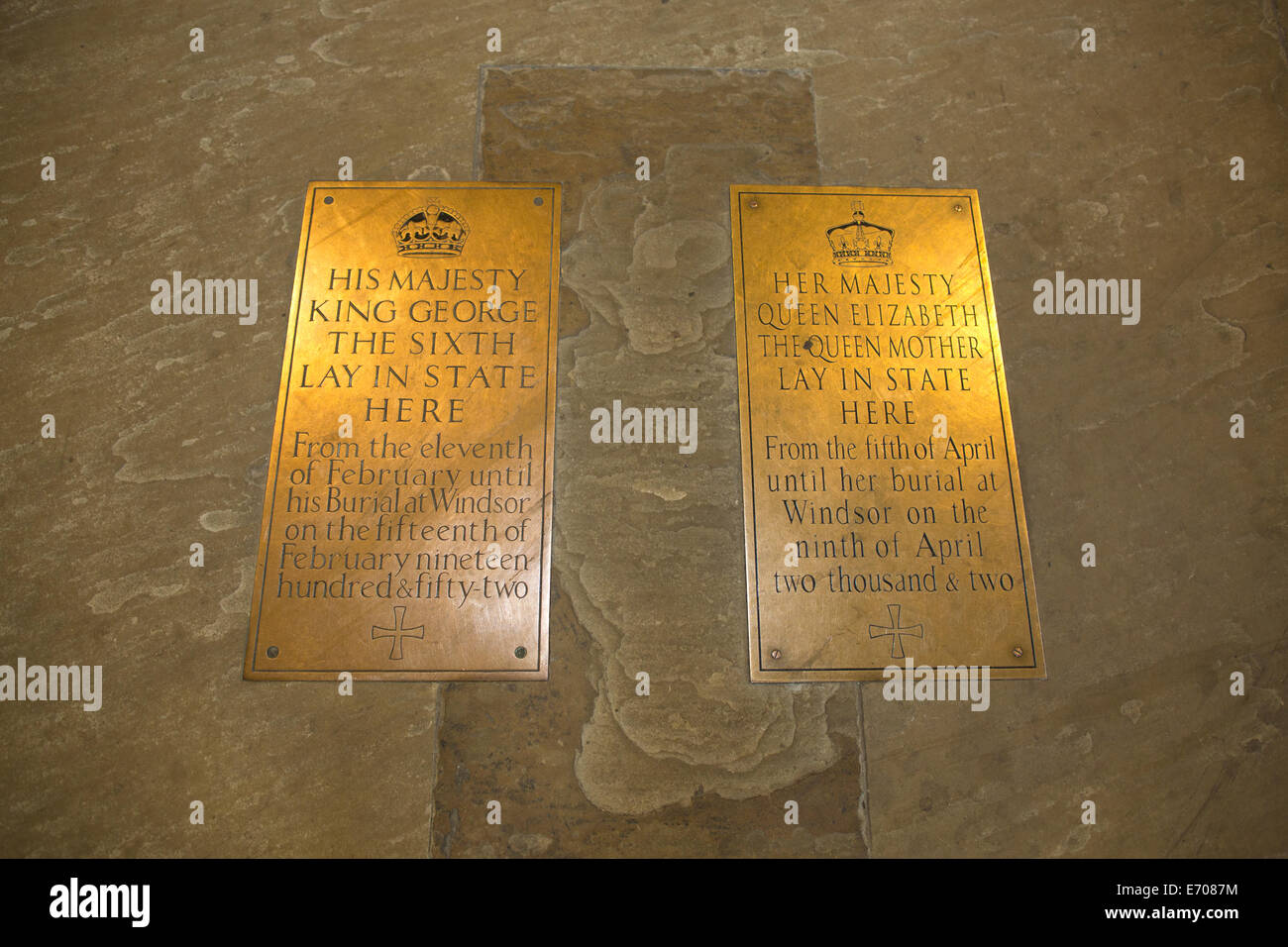 Plaques honouring where members of the Royal family, The Queen Mother ...