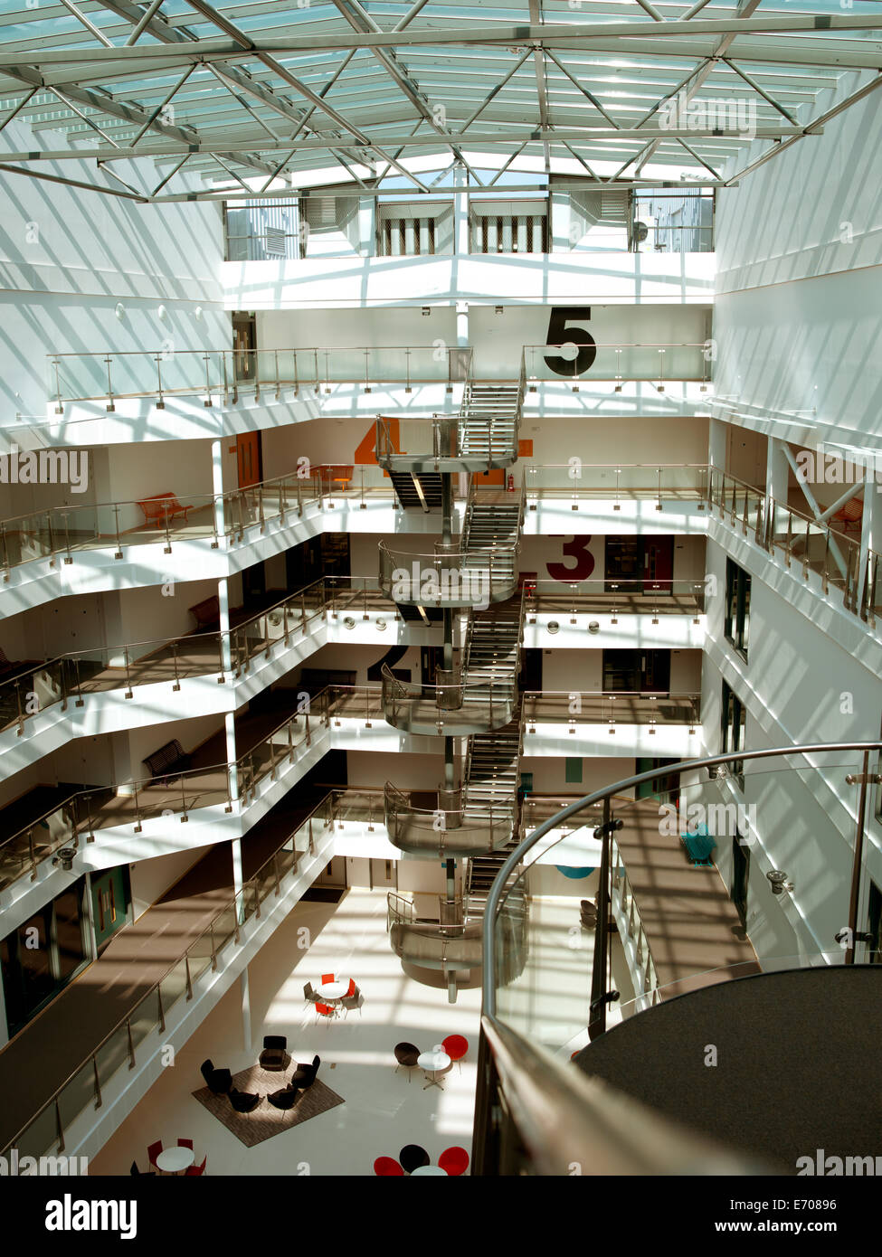 Modern college building atrium, Hastings, UK Stock Photo - Alamy