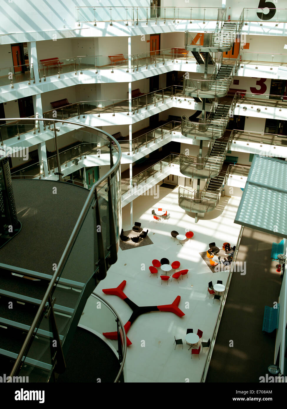 Modern college building atrium, Hastings, UK Stock Photo - Alamy
