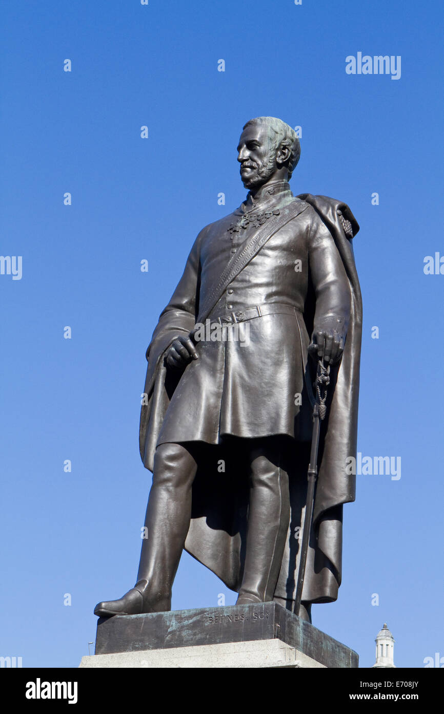 Blue skies over the statue of Major General Sir Henry Havelock K.C.B ...