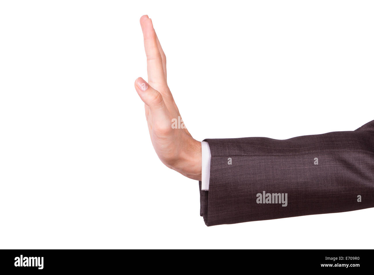 Businessman with stop hand up hi-res stock photography and images - Alamy