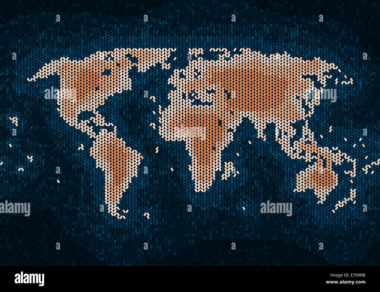 Knitted world map Stock Photo - Alamy