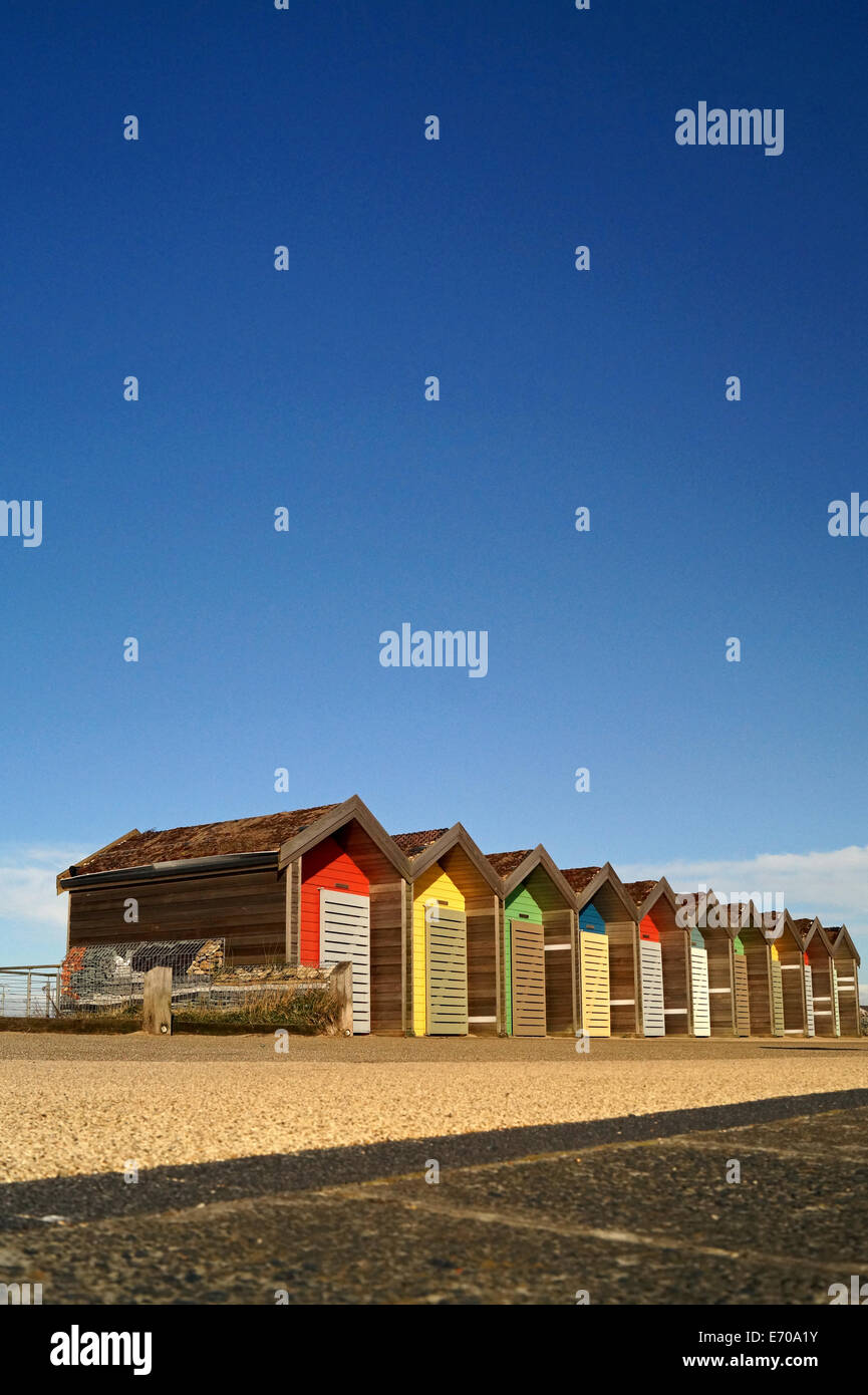 Beach huts at Southbeach, Blyth, Northumberland, England, UK, Europe ...