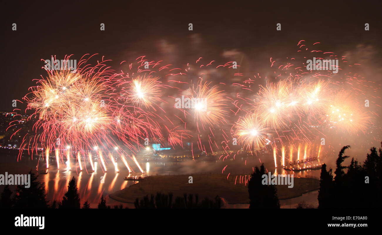 Fireworks over Halic, Istanbul Stock Photo - Alamy