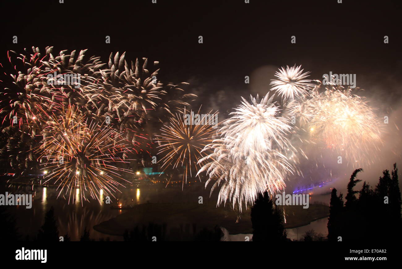 Fireworks over Halic, Istanbul Stock Photo - Alamy