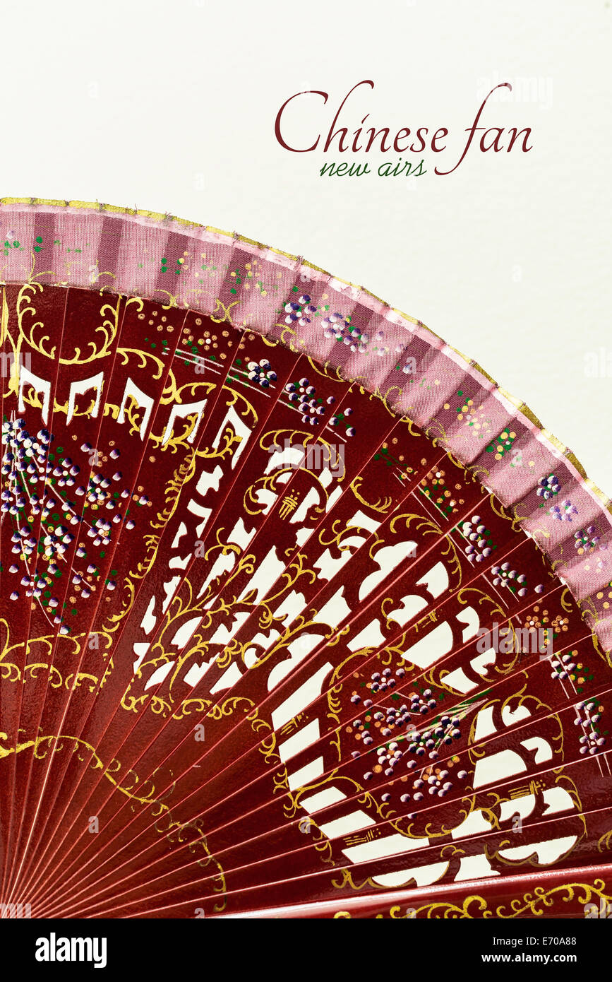 Section of a Chinese fan Stock Photo - Alamy